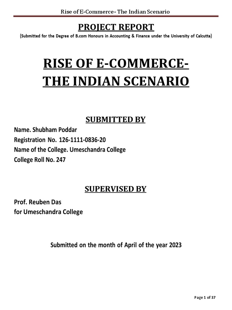 College Project | PDF | E Commerce | Online Shopping