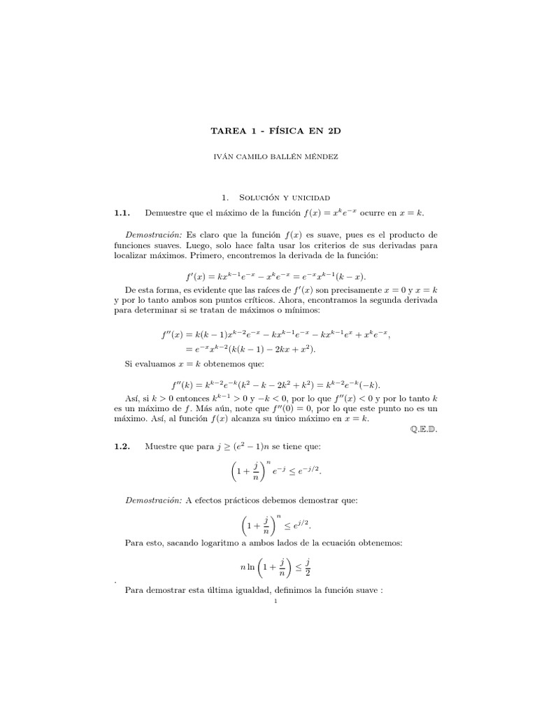 Tarea 1 F Sica en 2D FINAL | PDF | Integral | Ecuaciones
