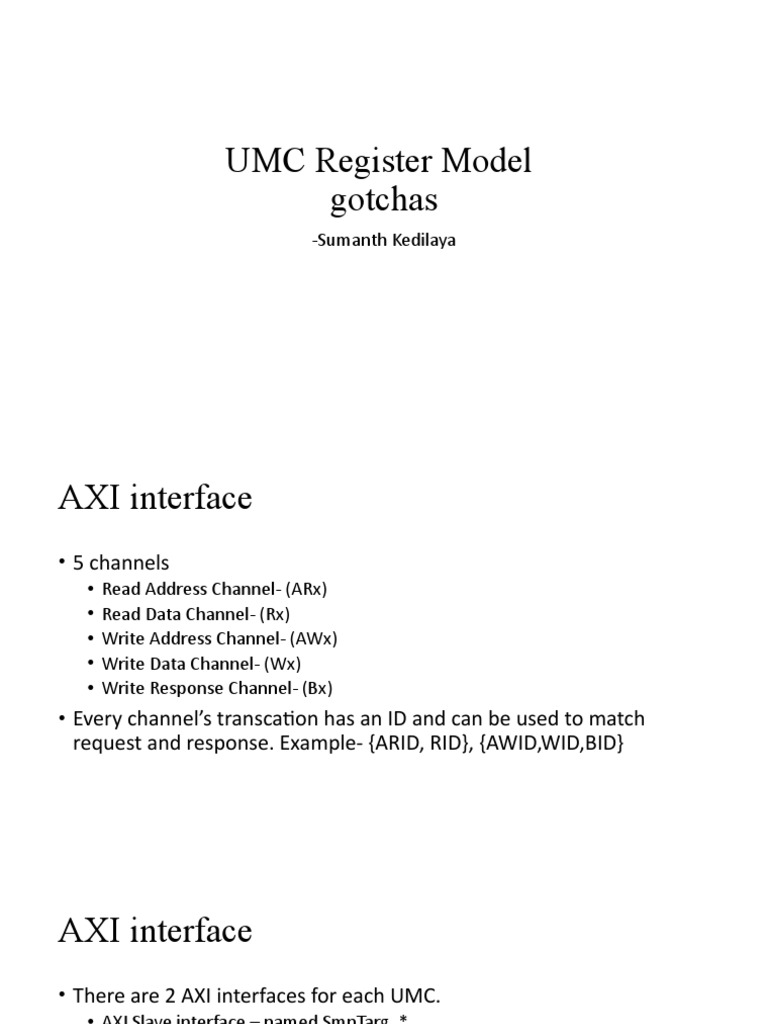 UMC Register Model AXI Interface Guide | PDF | Computers