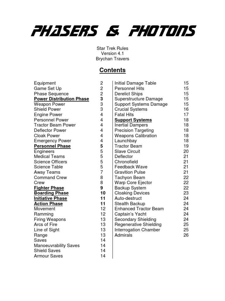 Star Trek Rules May 10 (Very Rough) | PDF | Fighter Aircraft | Ships