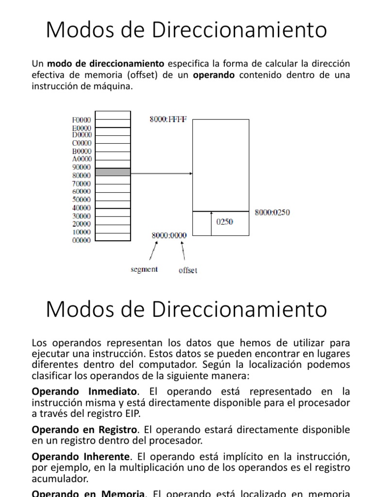 03 Modos de Direccionamiento | PDF | Programación de computadoras | Ciencias de la Computación