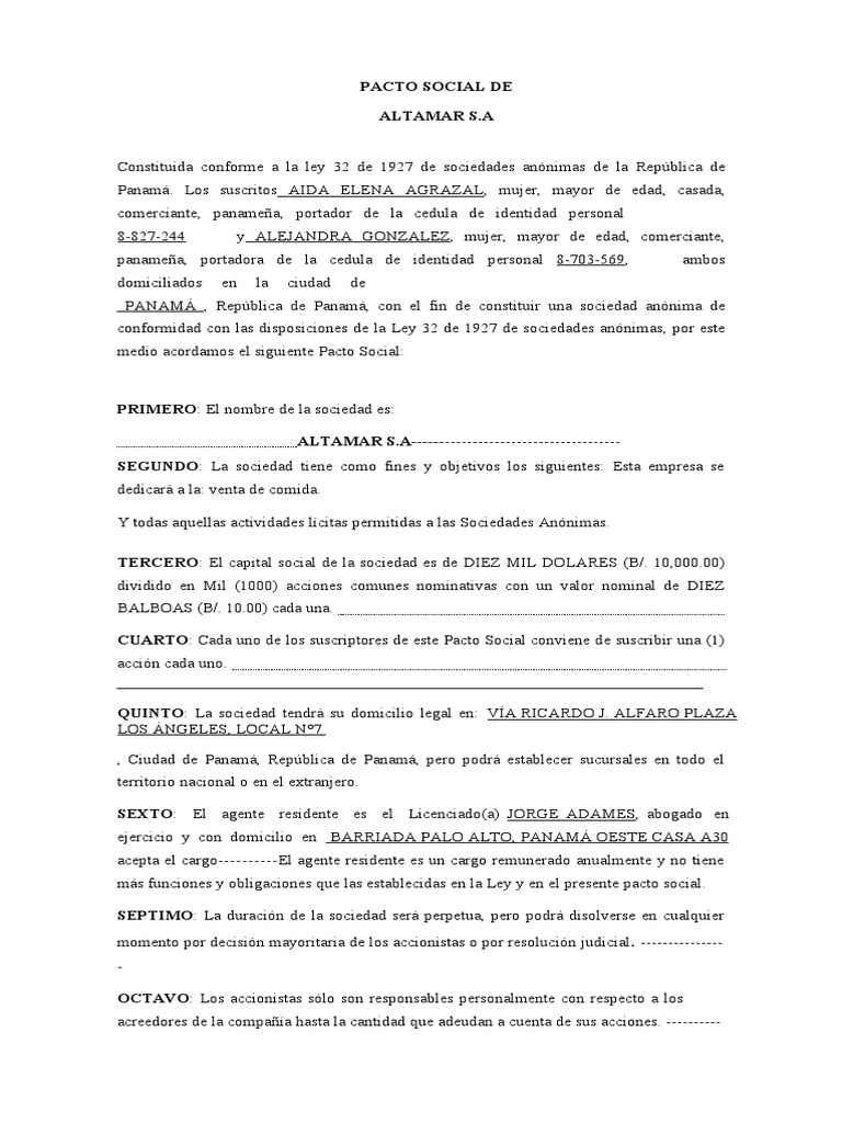 Modelo Pacto Social | PDF | Finanzas y dinero