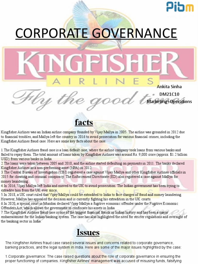 Kingfisher - PPTX Individual | PDF | Banks | Loans