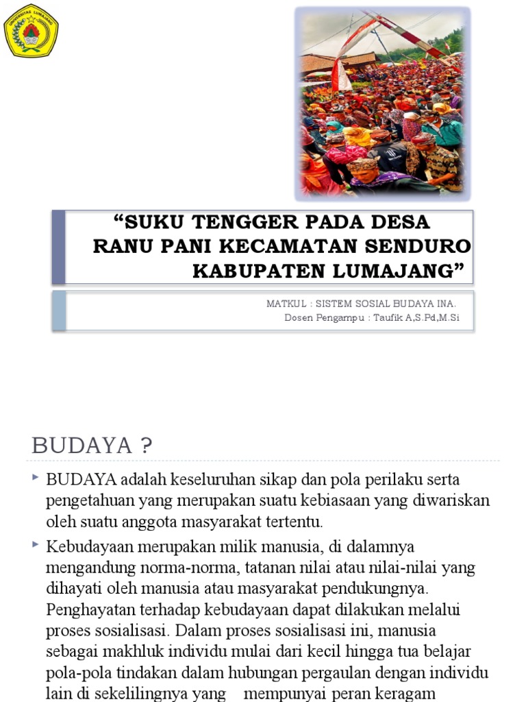 Suku Tengger Pada Desa Ranu Pani Kecamatan Senduro | PDF