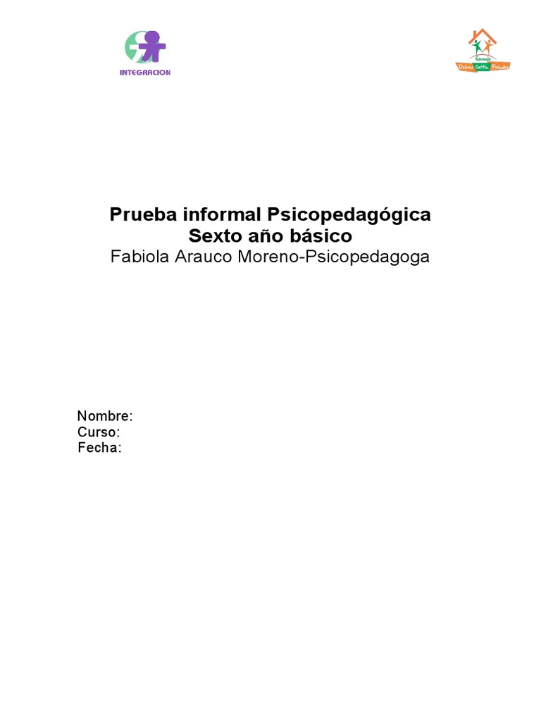 Prueba 6to Básico Word Pdf