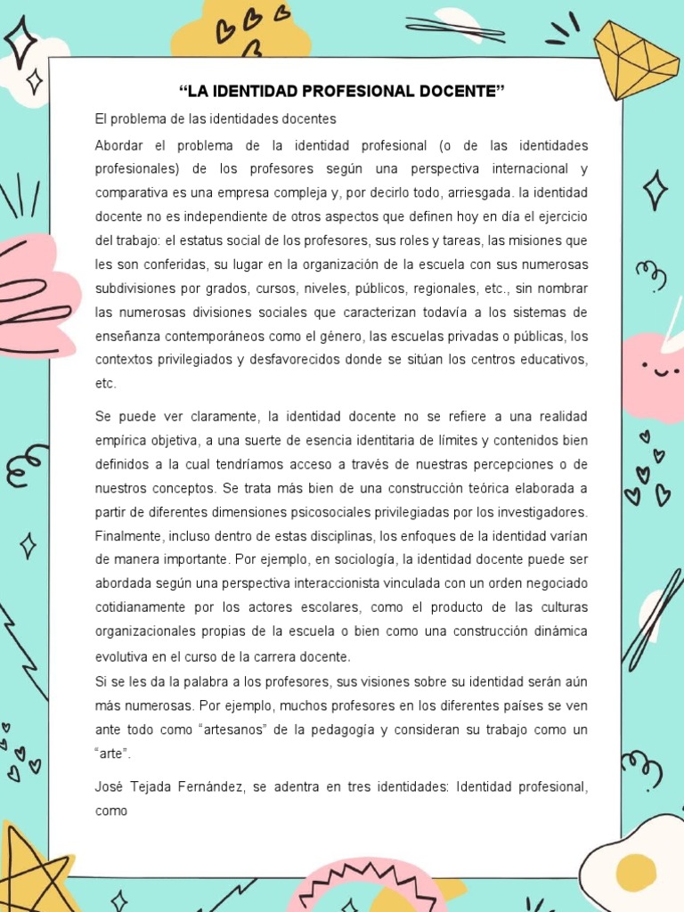 La Identidad Profesional Docente | PDF | Maestros | Enseñando
