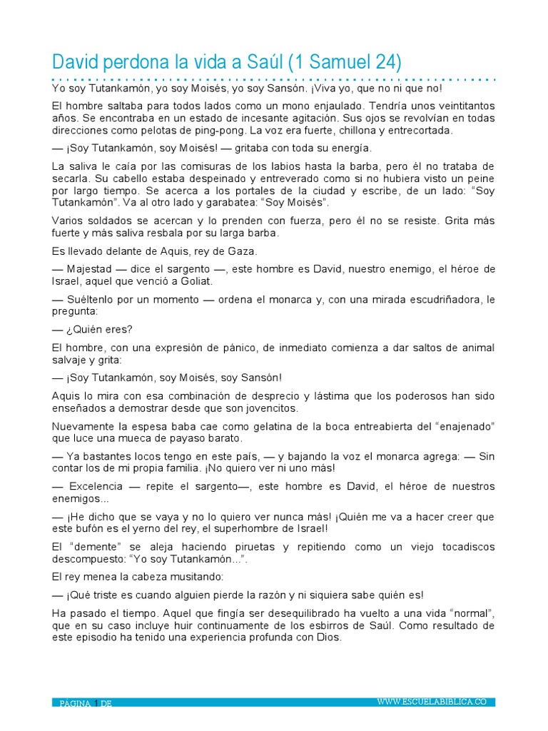 David Perdona La Vida A Saul | PDF | David | Saulo
