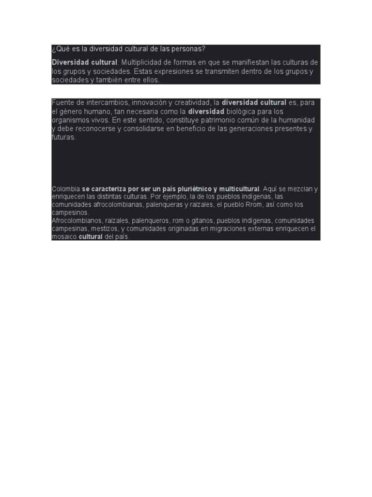 Qué Es La Diversidad Cultural de Las Personas | PDF