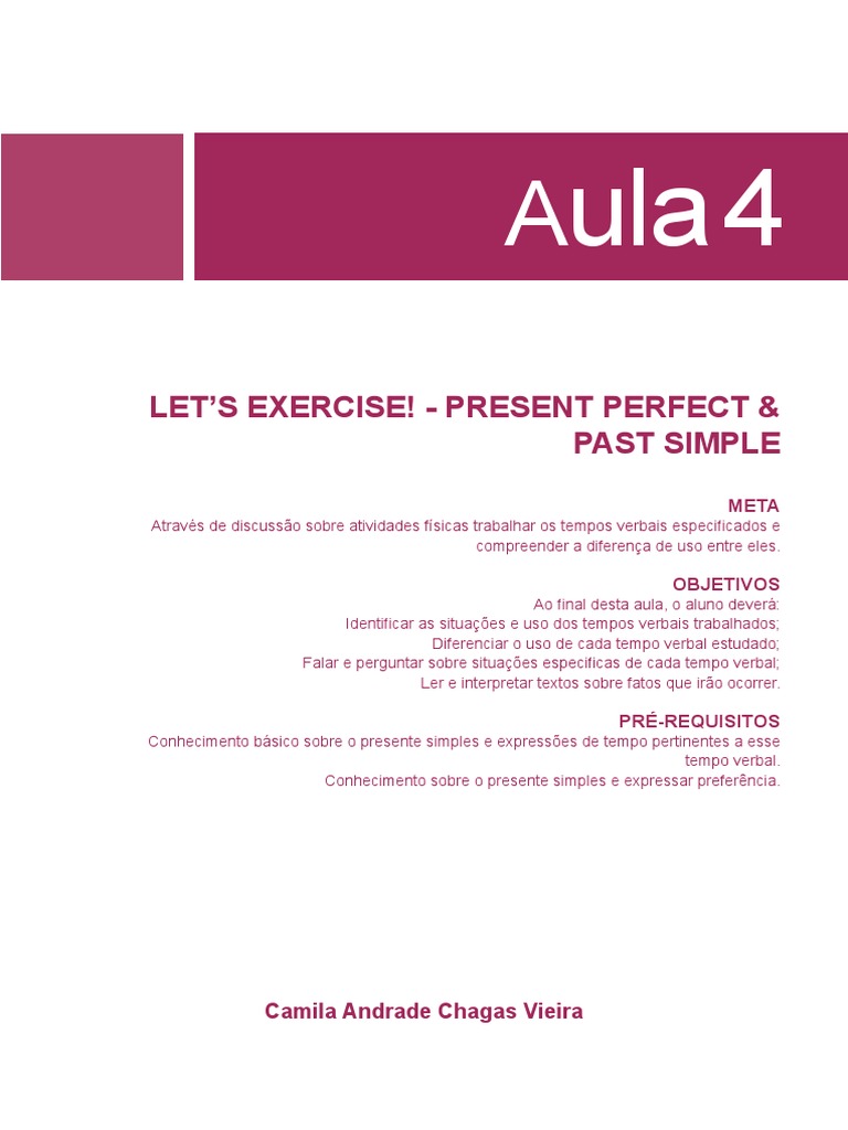 Simple Past/ Present Perfect | PDF | Tempo | Língua inglesa