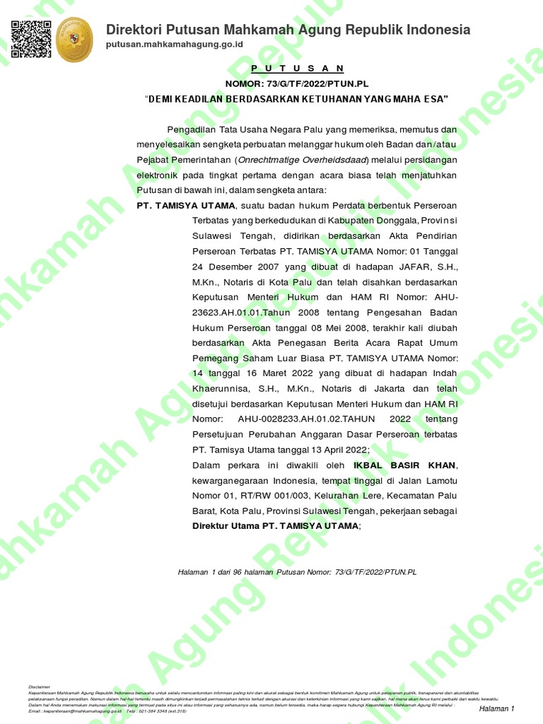 Direktori Putusan Mahkamah Agung Republik Indonesia | PDF