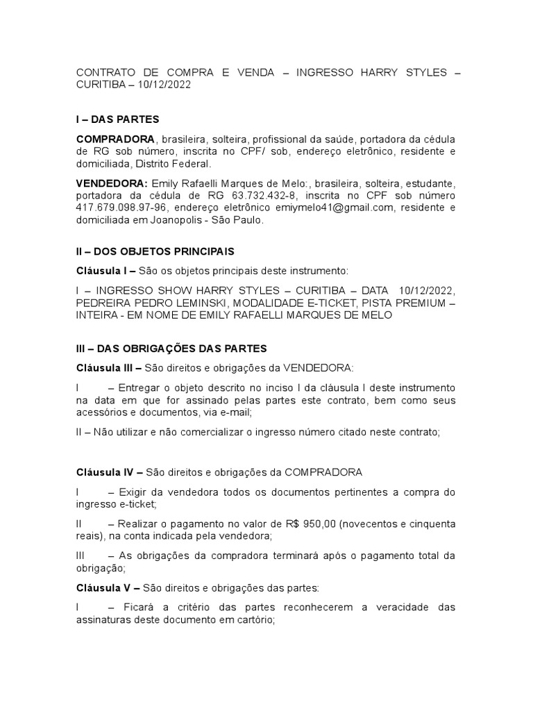 Compra e Venda Modelo | PDF