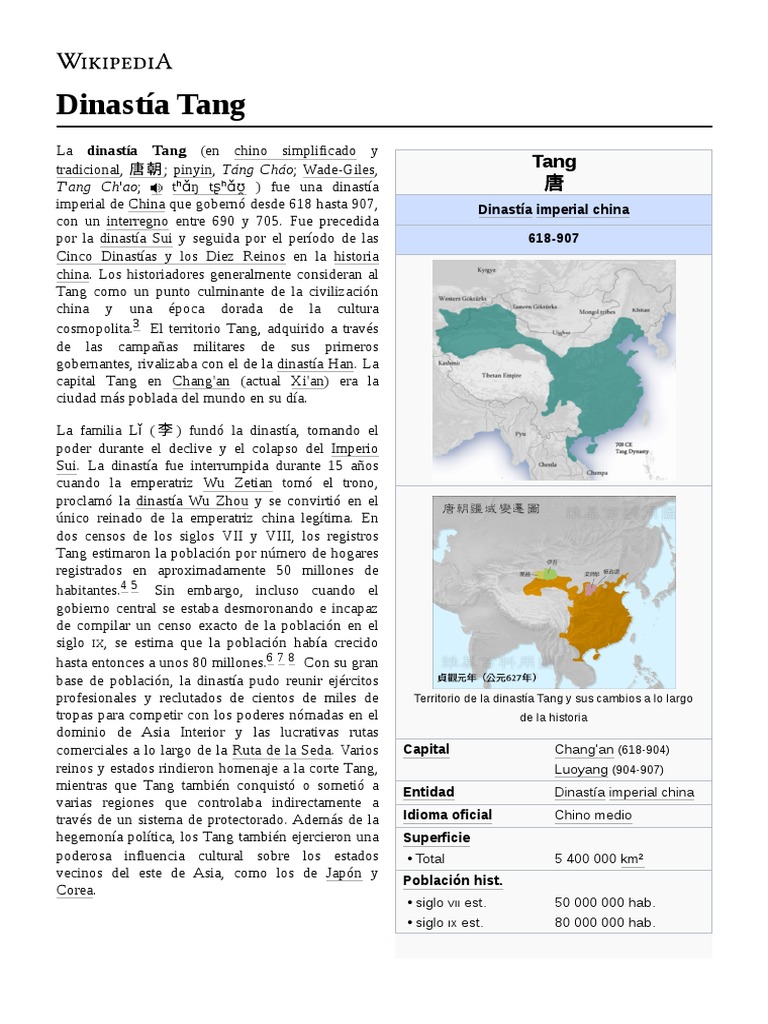Dinastía Tang | PDF | dinastía Tang | China