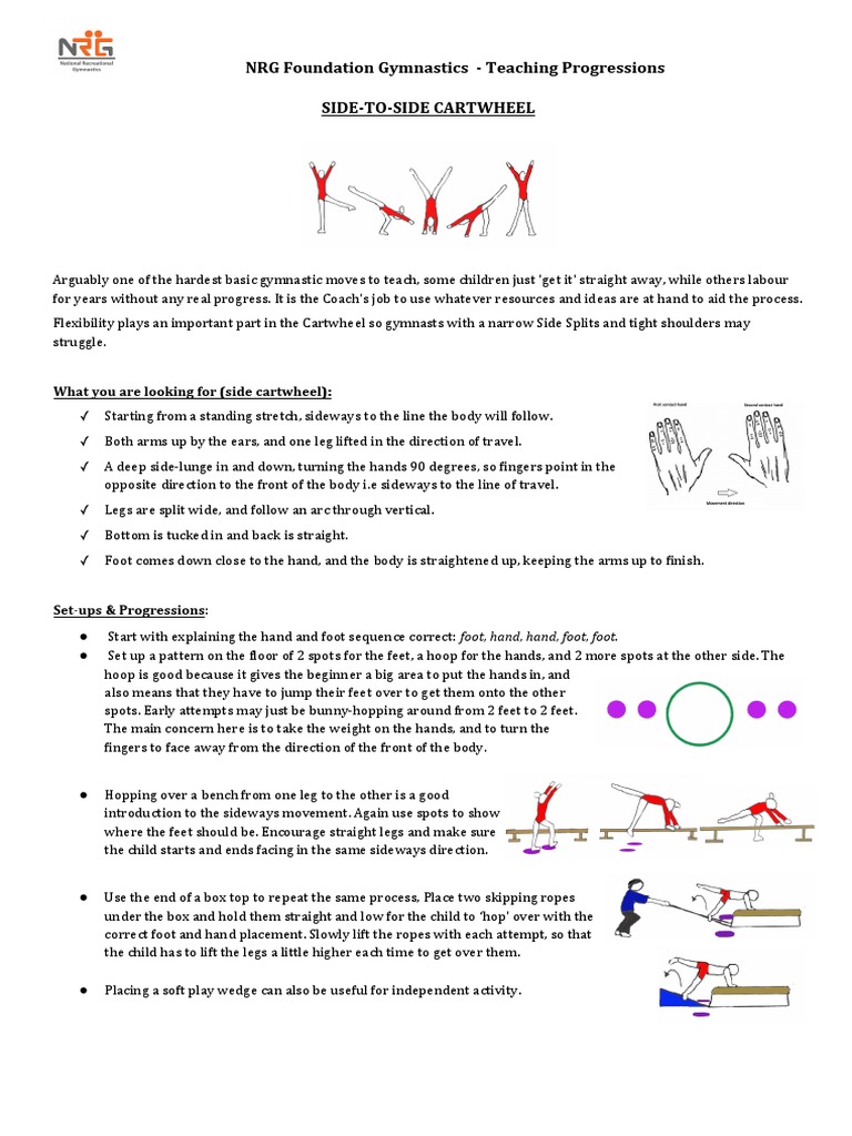 Foundation Teaching Progressions Cartwheels Pdf Gymnastics Hand