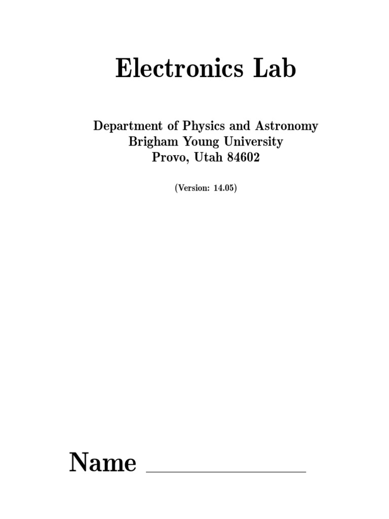Electronics Lab Manual | PDF | Voltage | Electric Current Electronics Lab Manual | PDF | Voltage | Electric Current