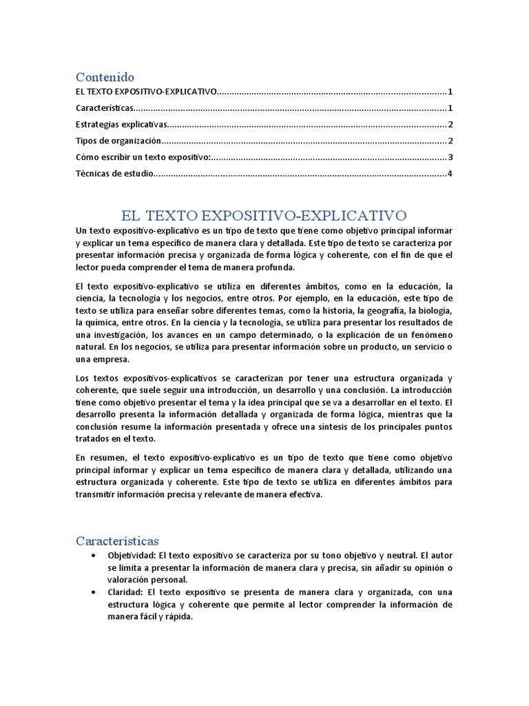 Texto Expositivo | PDF | Habilidades de estudio | Sumario abstracto)