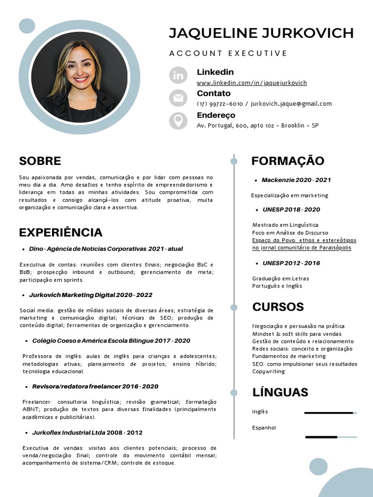 Currículo Jaqueline Jurkovich - Executiva de Contas | PDF | Marketing ... Currículo Jaqueline Jurkovich - Executiva de Contas | PDF | Marketing ...