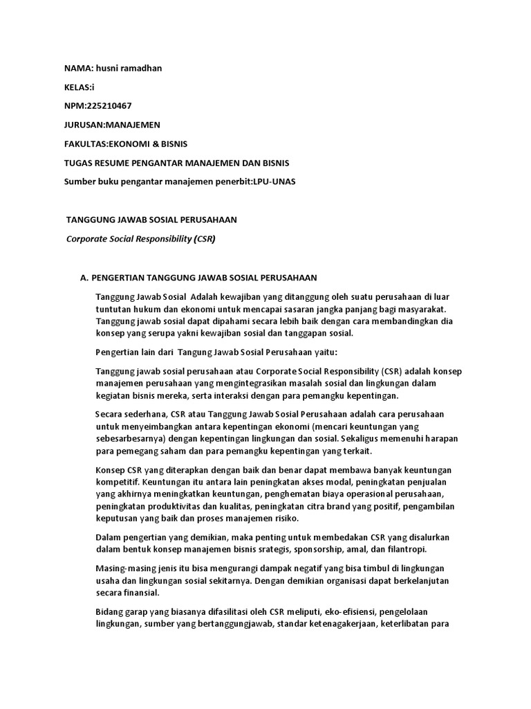 Dokumen Husni | PDF | Bisnis