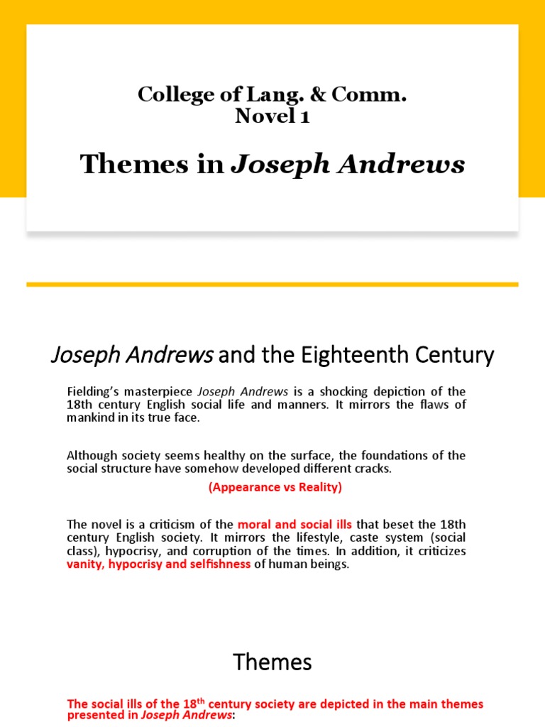 Themes in Joseph Andrews (Book 1) | PDF | Religion & Spirituality ...