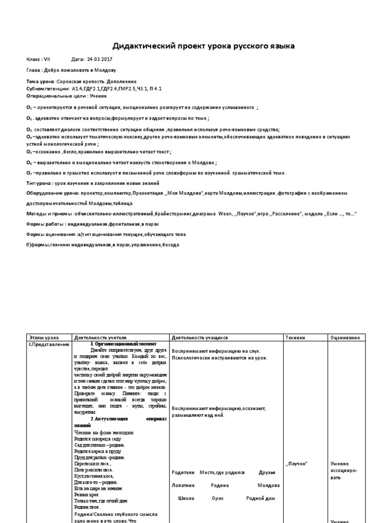 PhpROZuN8 Didakticheskij Proekt Uroka | PDF