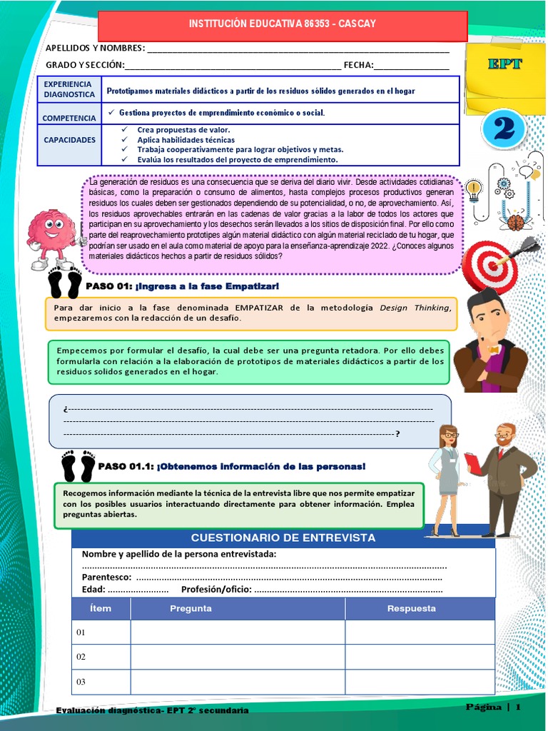 Evaluación Diagnóstica Ept 2º | PDF | Residuos
