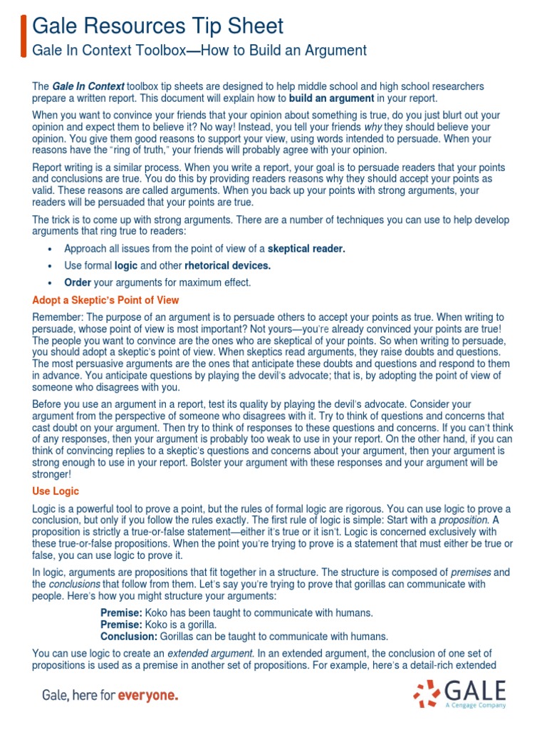 How To Build An Argument | PDF | Argument | Logic