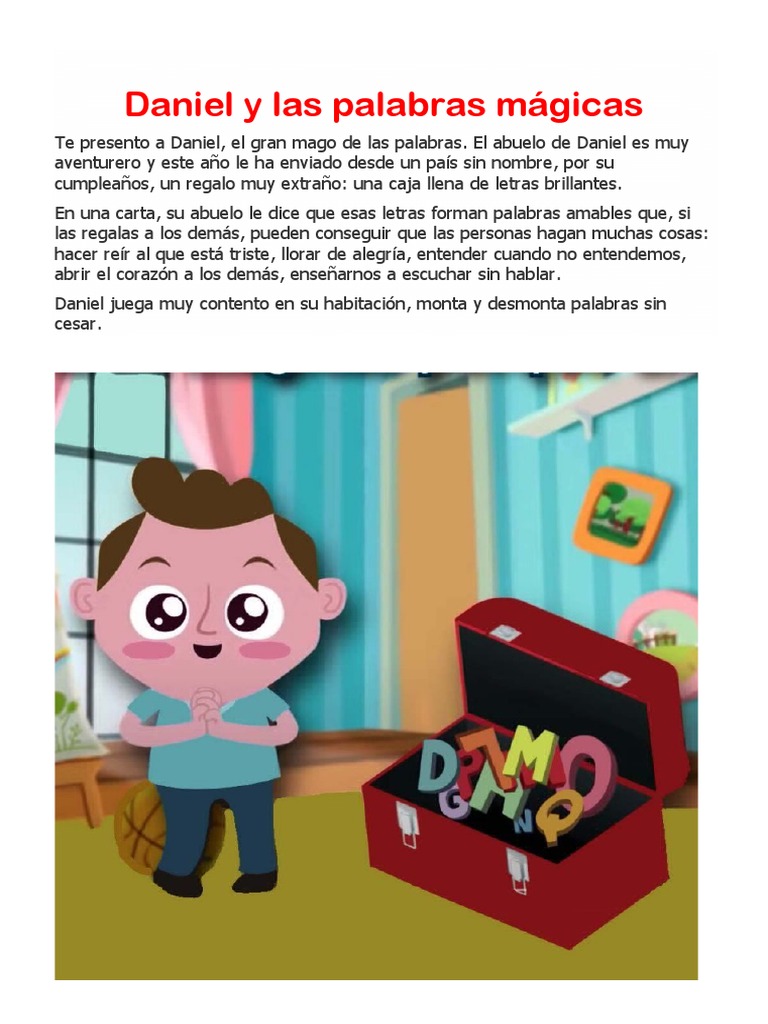 Cuento Amabilidad Daniel Y Las Palabras Mágicas Pdf