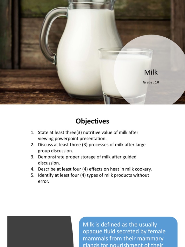 Milk Powerpoint | PDF | Milk | Vitamin