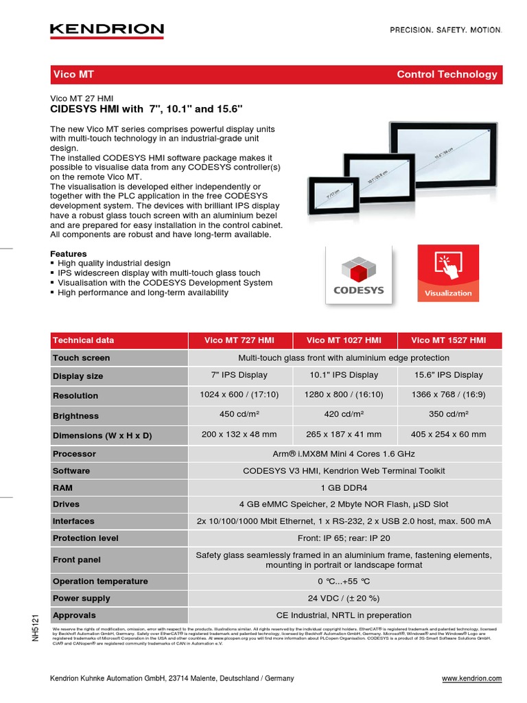 Datasheethmi Vicomt 27 Hmi 221221 En | PDF | User Interface | Computing