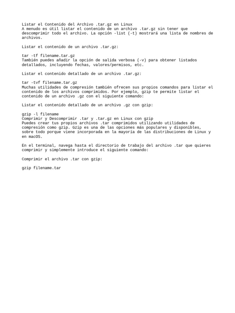 04 Listar Archivos Tar | PDF