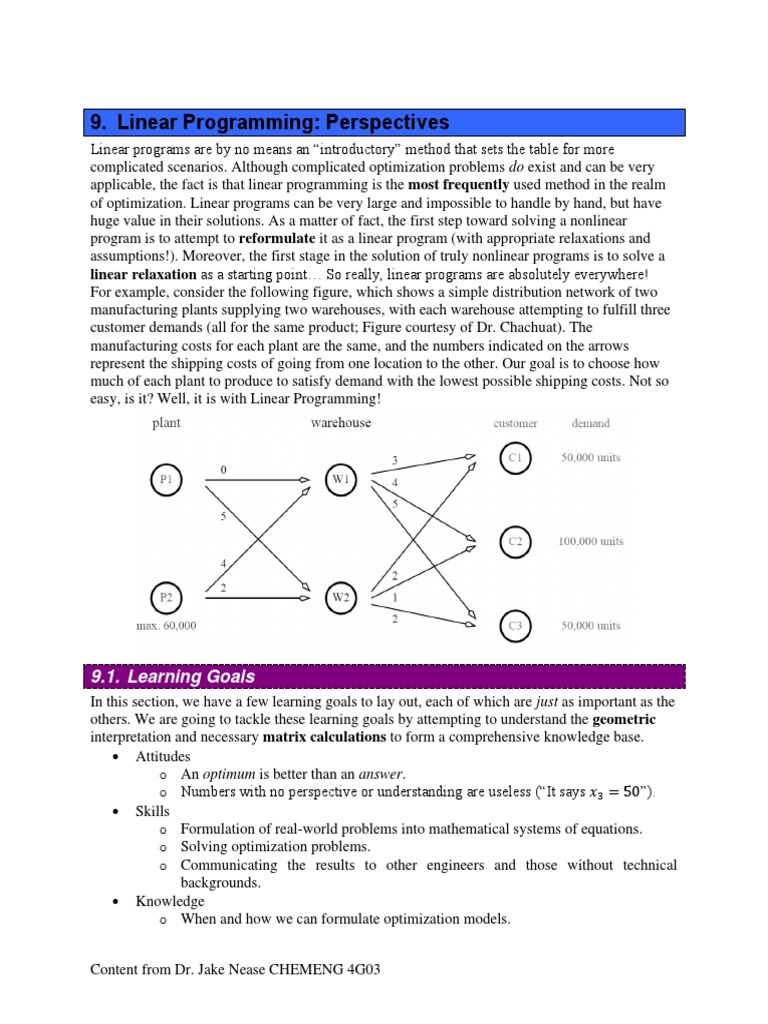 3PX3 - Wk-9 - Linear Programming | PDF | Mathematical Optimization | Linear Programming