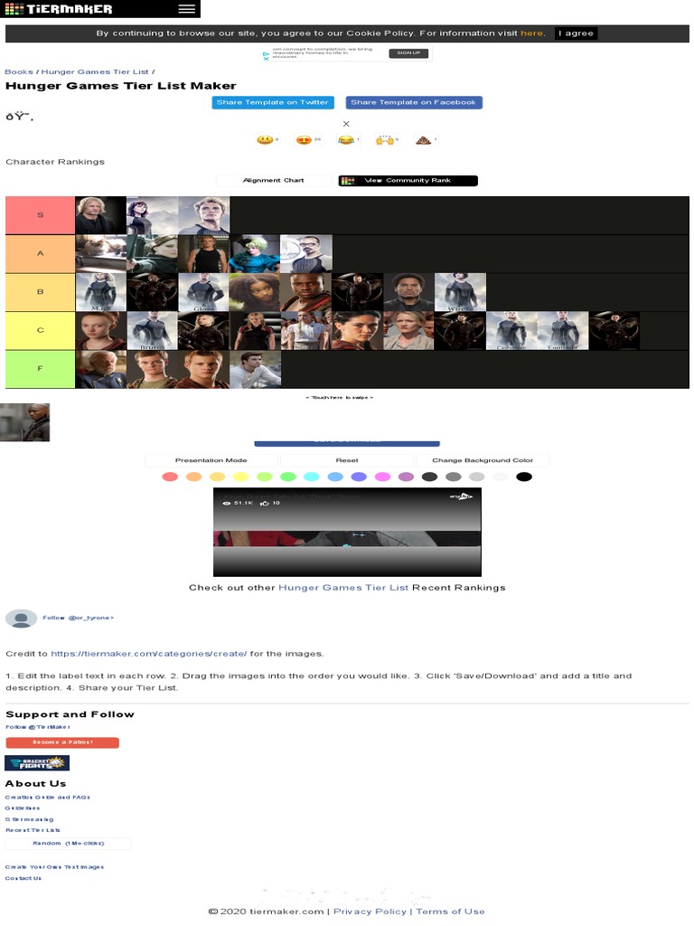 Create A Hunger Games Tier List - TierMaker | PDF | Software | Computing