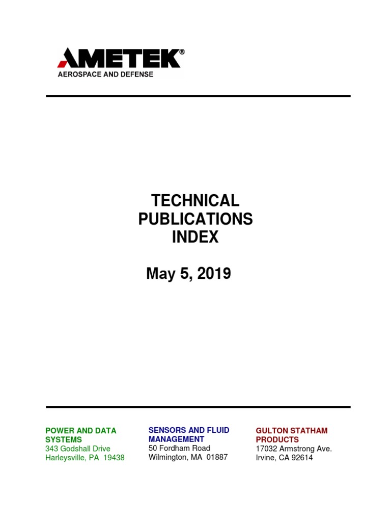 Ametek Technical - Publication | PDF | Airliner | Aviation