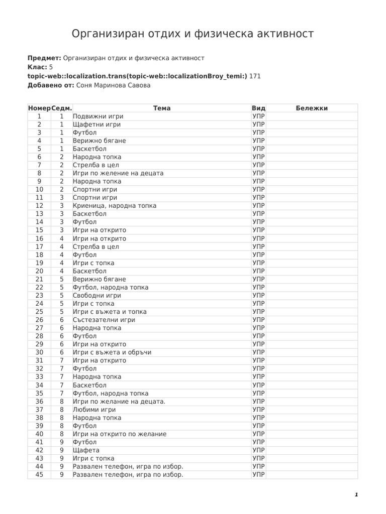 Организиран отдих и физ активност Pdf