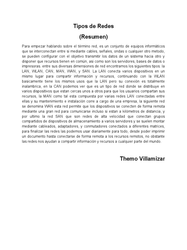 Tipos de Redes | PDF