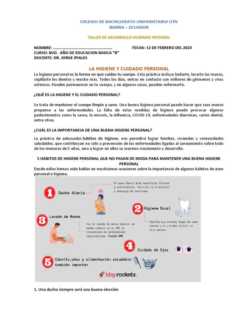 Higiene y Cuidado Personal | PDF | Higiene | Higiene oral