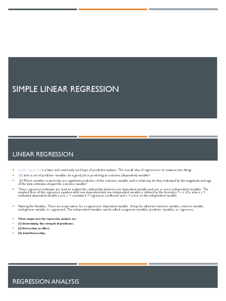 Linear Regression | PDF | Dependent And Independent Variables ...