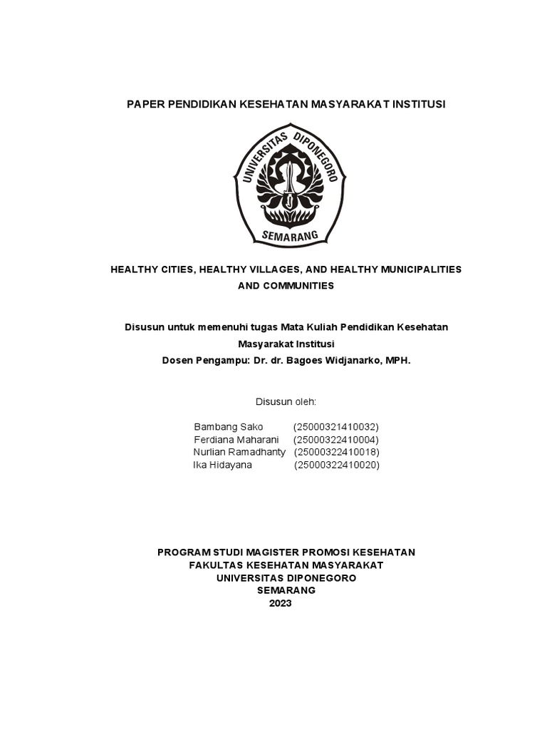 Konsep Kota dan Desa Sehat di Indonesia | PDF | Ilmu Sosial