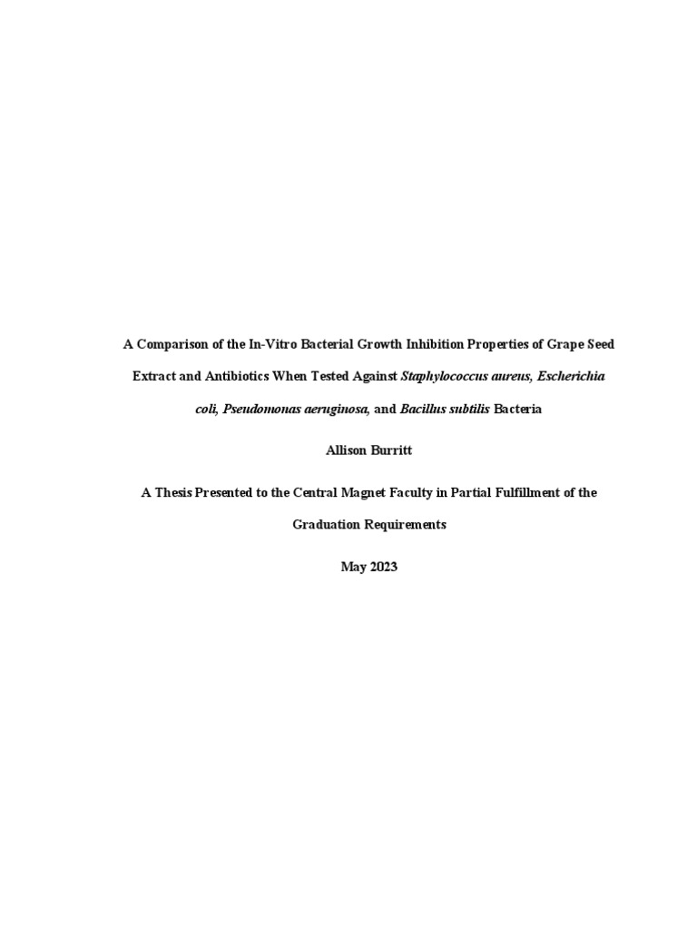 Thesis - Final | PDF | Bacteria | Antimicrobial Resistance