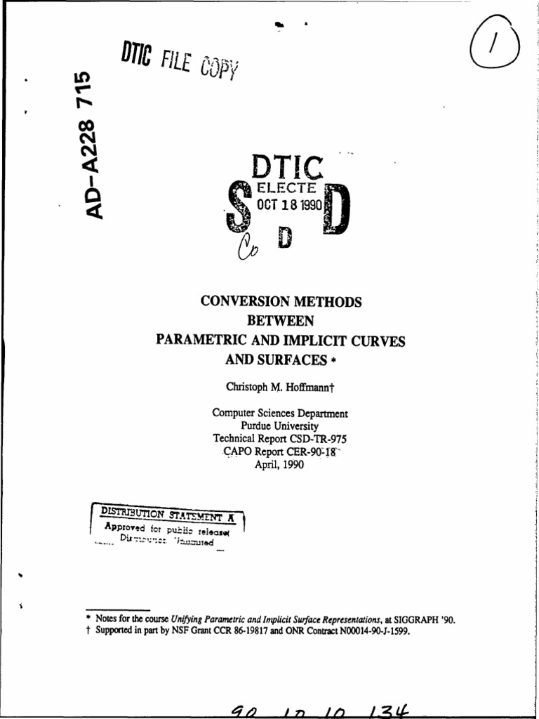Conversion Methods Between Implicit and Parametric Curves (Hoffman ...