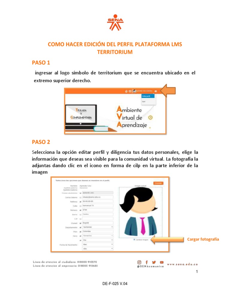 Cómo personalizar tu perfil en la plataforma LMS Territorium | PDF