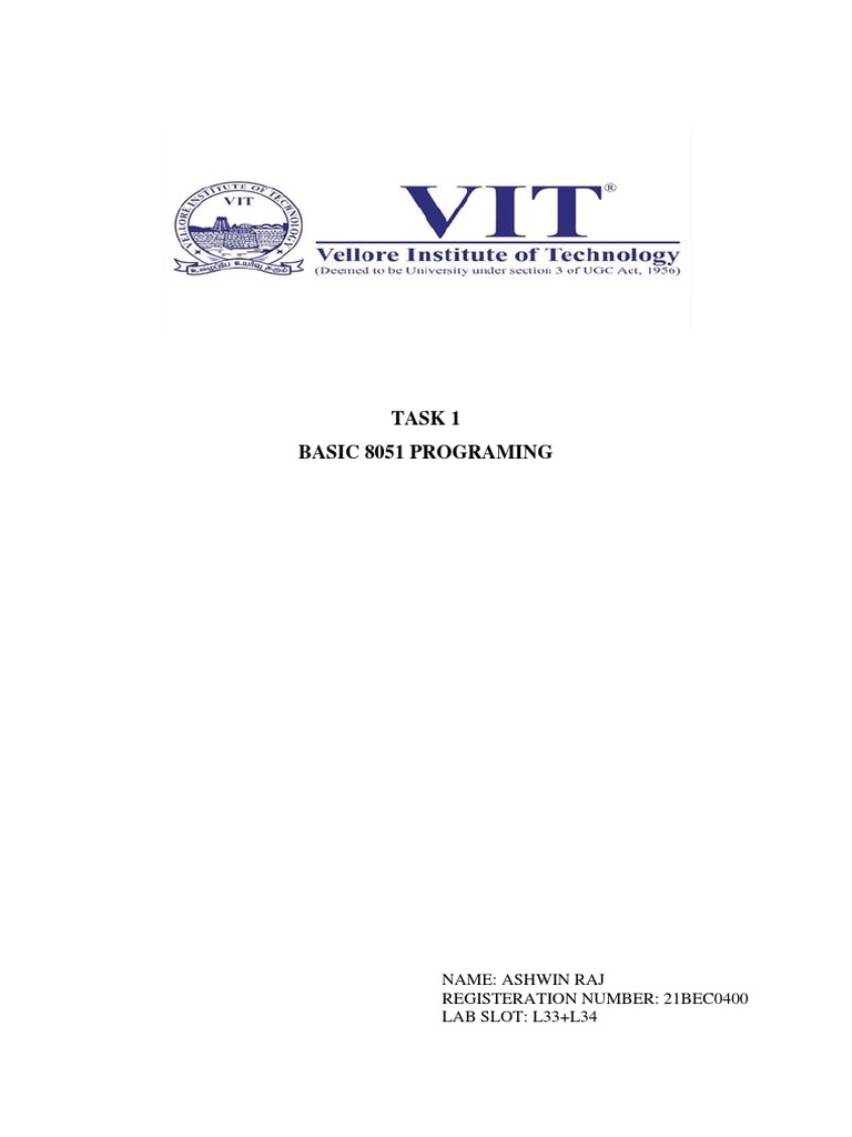8051 BASIC PROGRAMMING TASK 1 | PDF | Random Access Memory | Computing