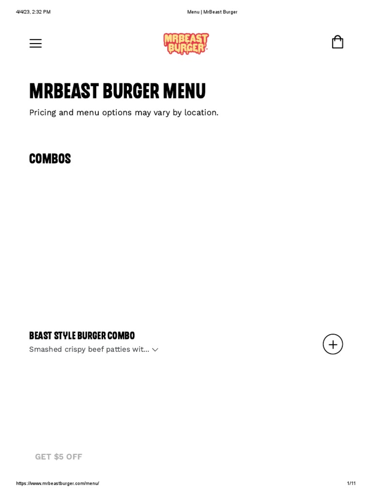 Menu - MrBeast Burger | Download Free PDF | Hamburgers | French Fries