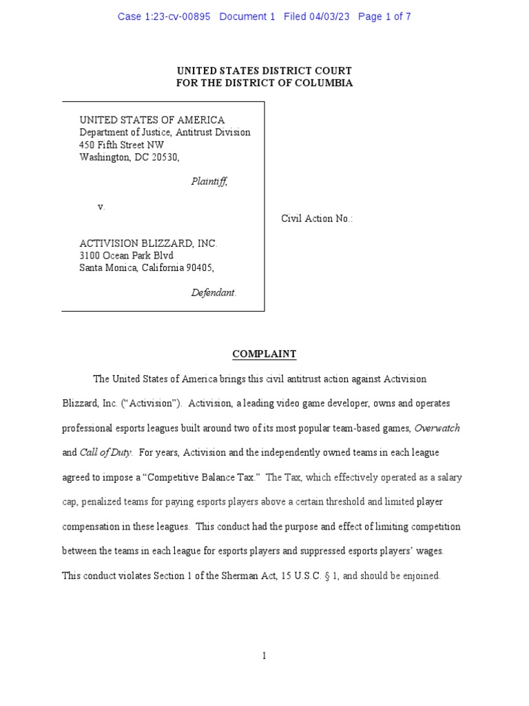 DOJ v. Activision | PDF