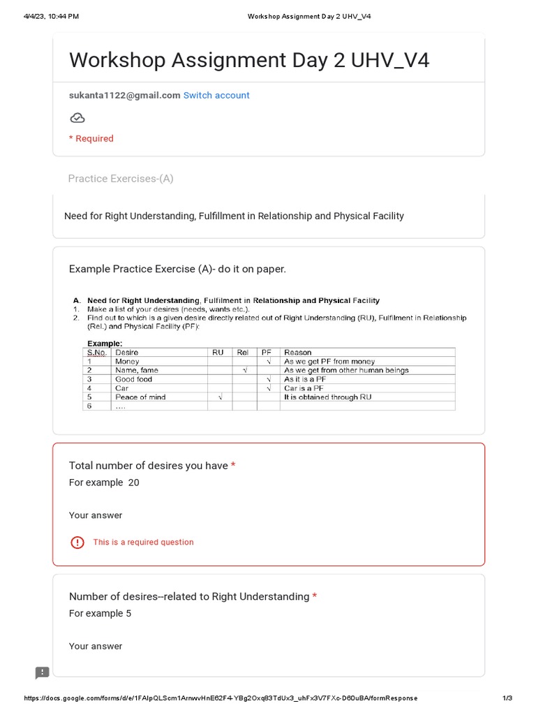 Workshop Assignment Day 2 UHV - V4: Practice Exercises - (A) | PDF