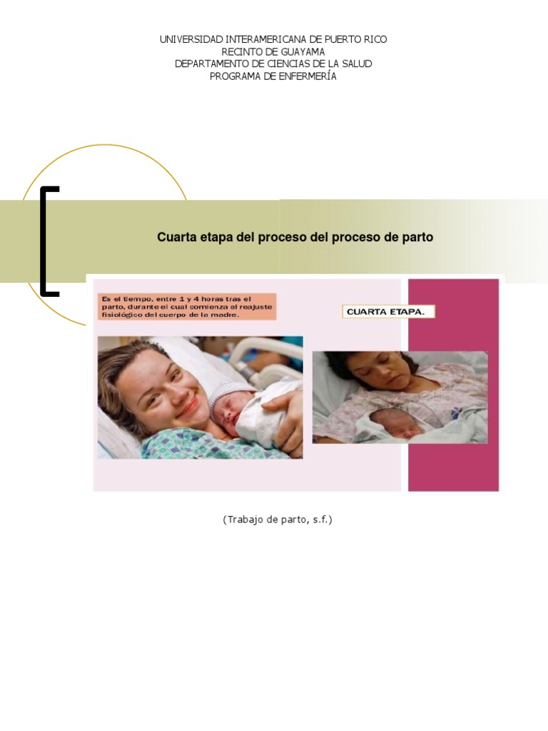 Cuarta Etapa Del Proceso de Parto Rev | PDF | Parto | Periodo posparto