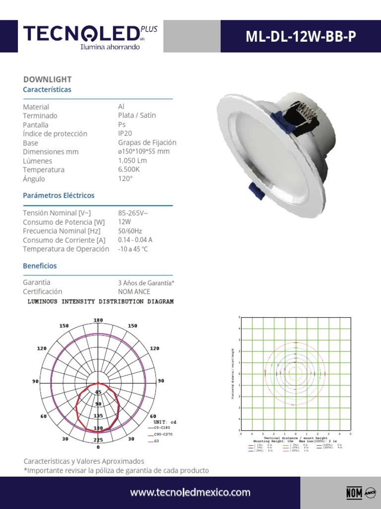 ML-DL-12W-BB-P: Downlight | PDF | Lighting | Units Of Measurement
