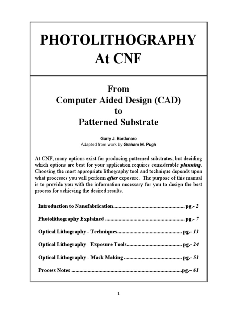 CNF Photolithography20 | PDF | Photolithography | Diffraction