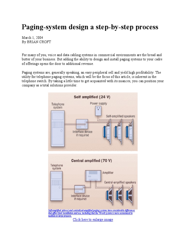 Paging-System Design A Step-By-Step Process - Cabling Install | PDF | Loudspeaker | Sound