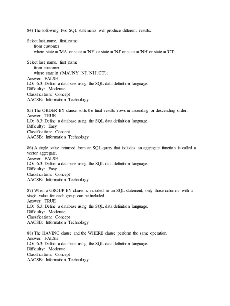 DBMS Final Exam (1) 147-166 | PDF | Databases | Sql