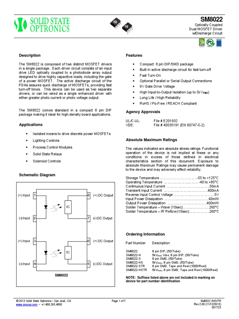 SM8022 | PDF | Mosfet | Electrical Equipment